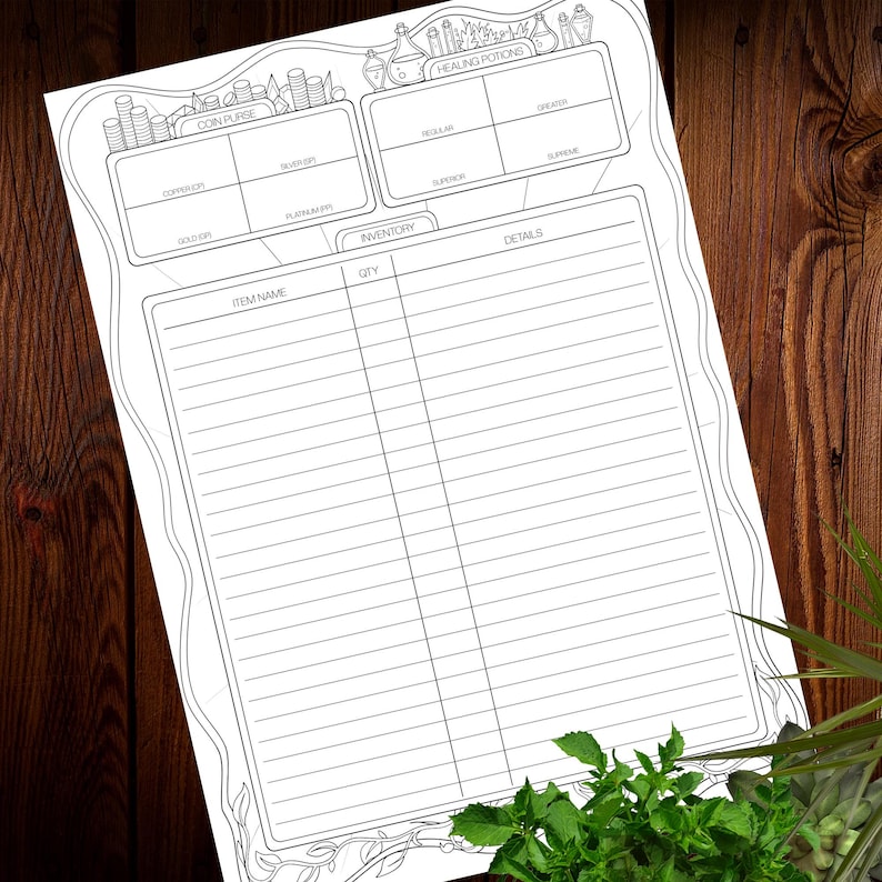 Dnd 5e Bag of Holding/inventory – Interactive PDF and Printable ...