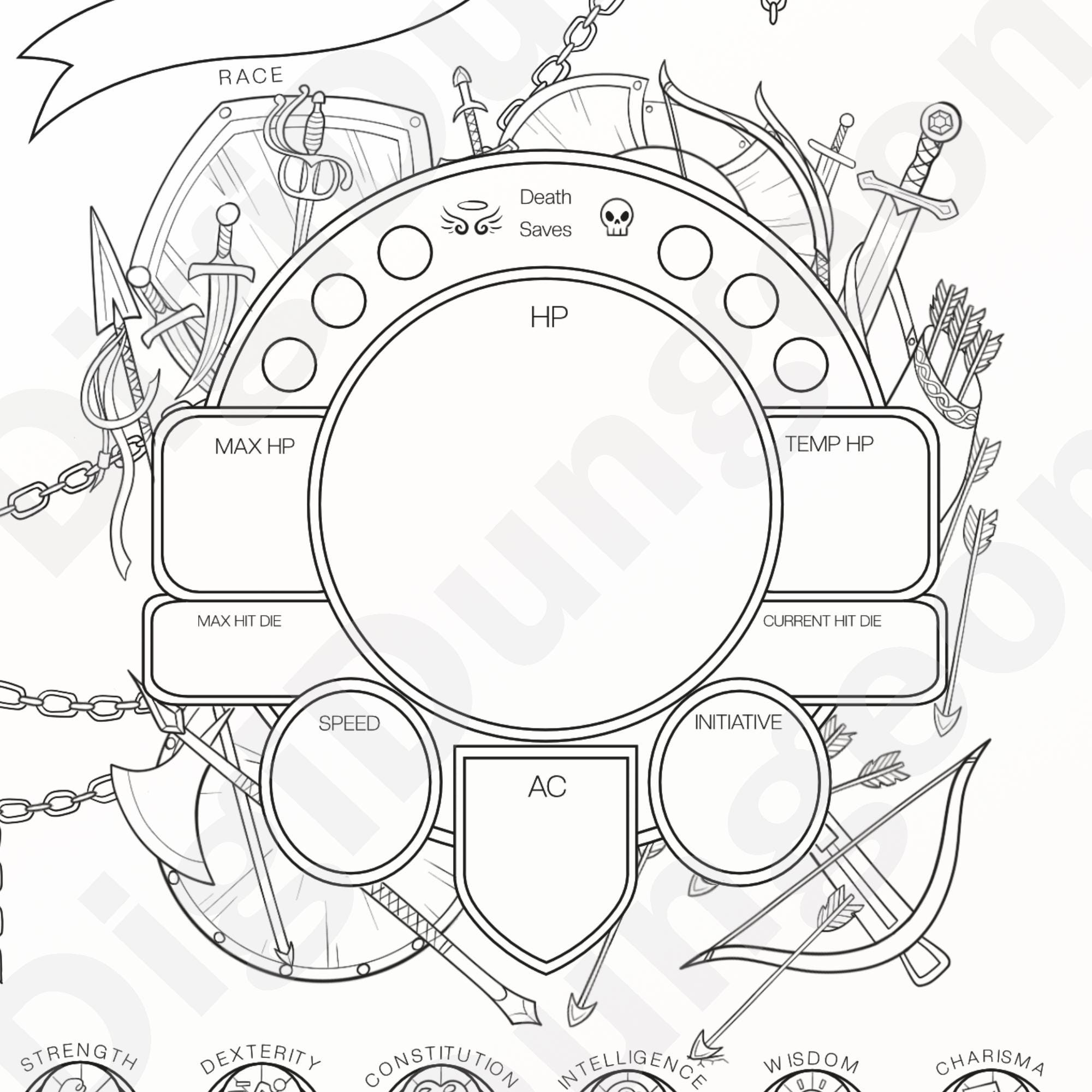 Dnd 5e Fighter Character Sheet – Interactive PDF and Printable Versions ...