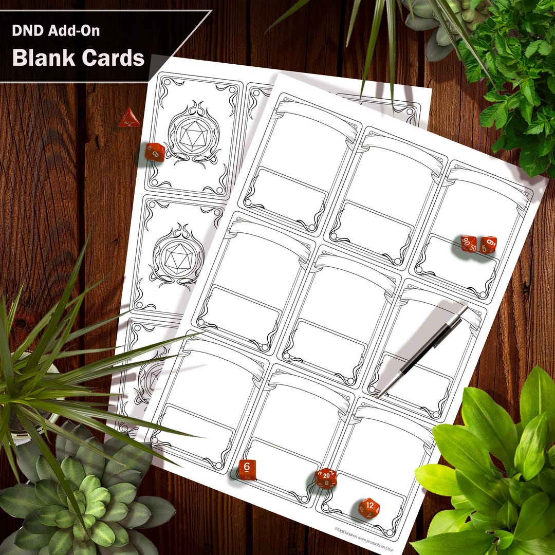 Dnd Blank Cards - PDF Files for Printing and Online Games! - Etsy