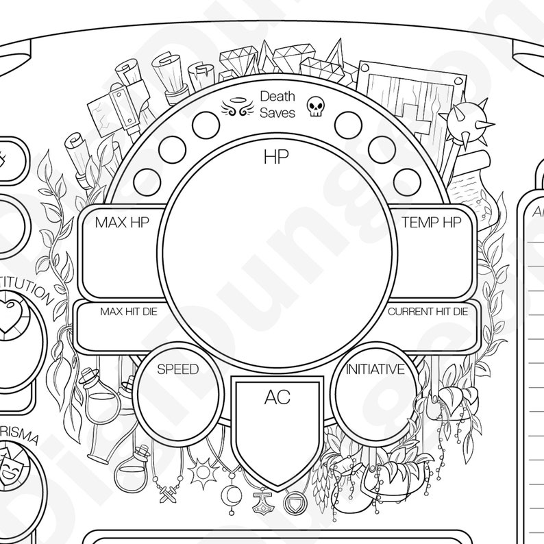 Dnd 5e Cleric Character Sheet Interactive PDF and Printable Versions - Etsy