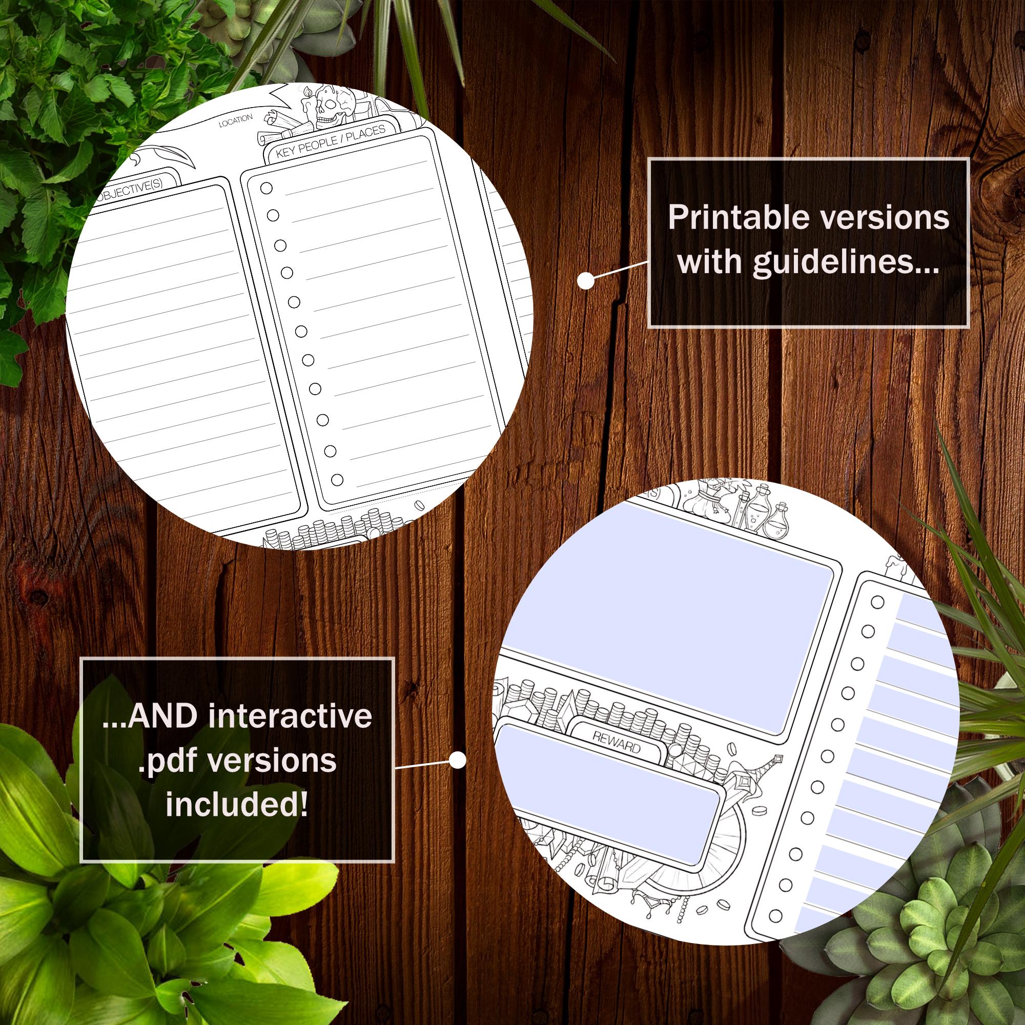 Dnd 5e Quest Sheet – Interactive PDF and Printable Versions - Etsy