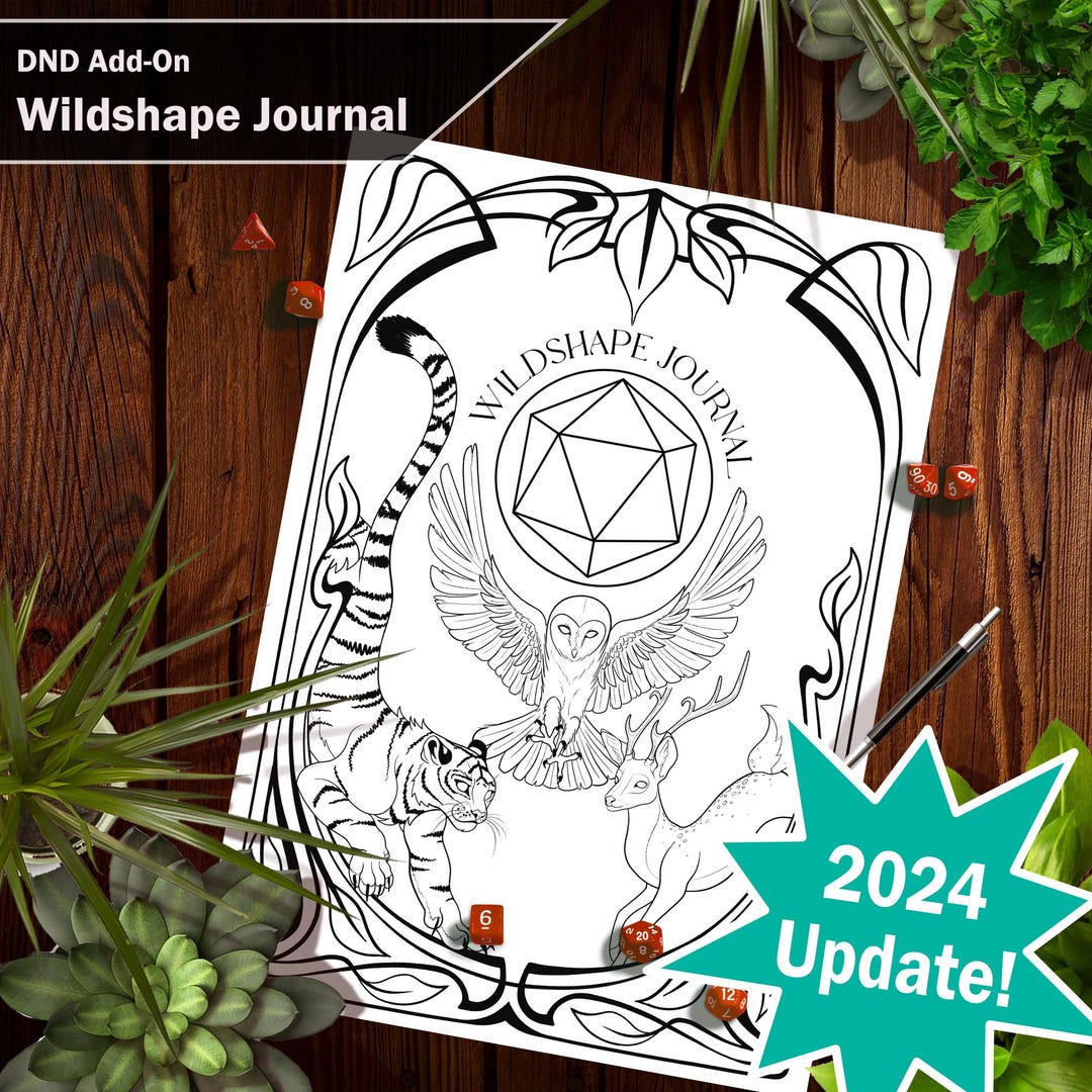 Dnd 5e (2024 Ver) Wildshape Journal – Downloadable PDF for Printing - Etsy