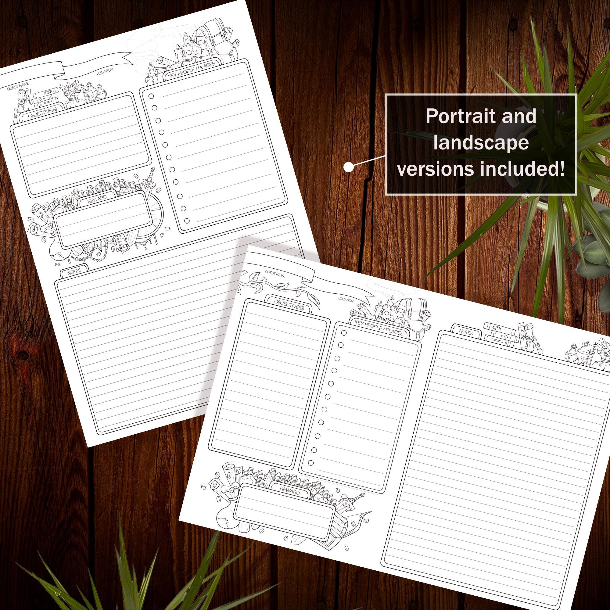 Dnd 5e Quest Sheet – Interactive PDF and Printable Versions - Etsy