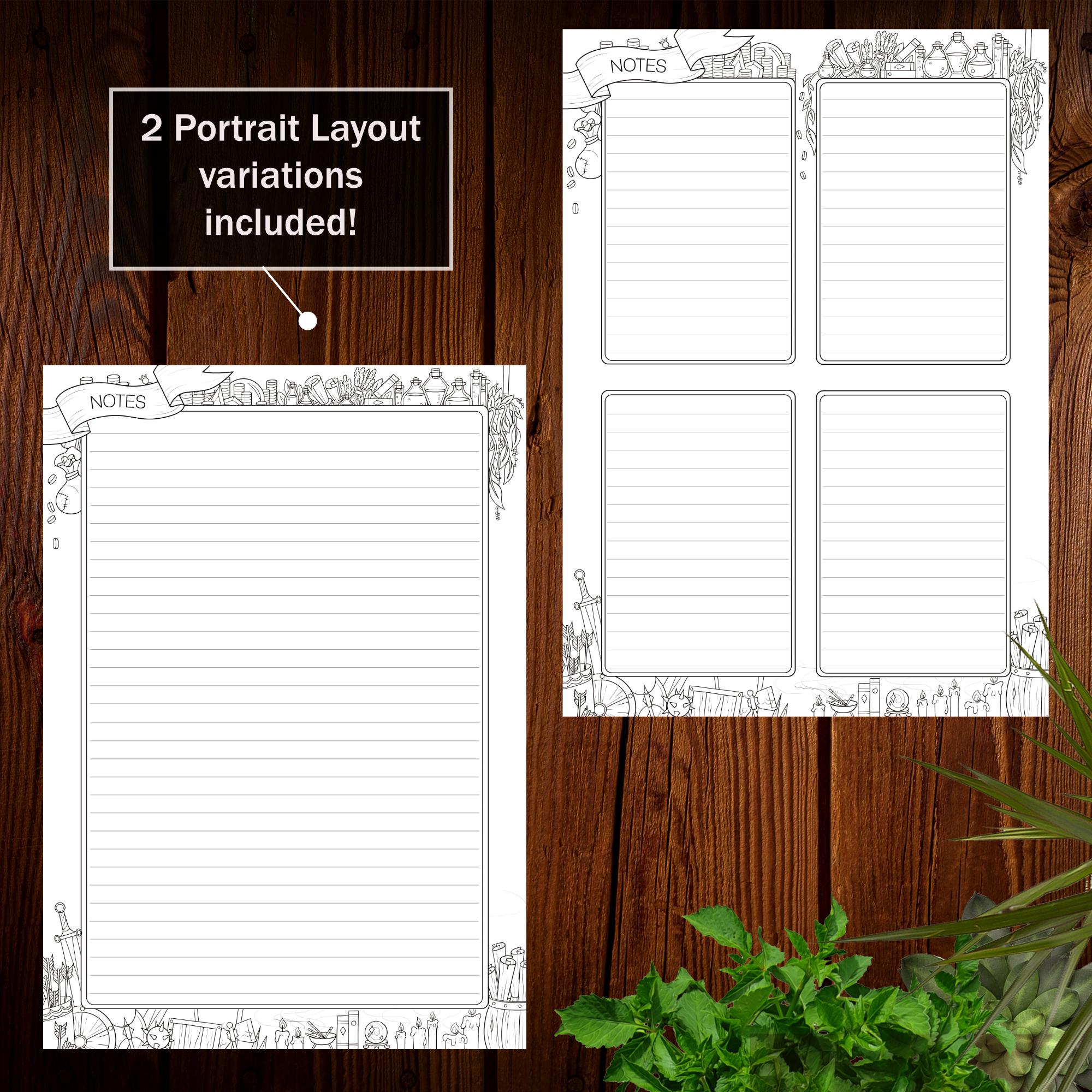 Dnd Notes Pages Expansion – Interactive PDF and Printable Versions - Etsy