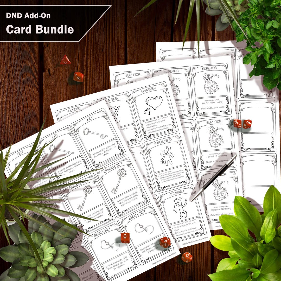 Dnd 5e Card Set Bundle - PDF Files for Printing and Online Games! - Etsy