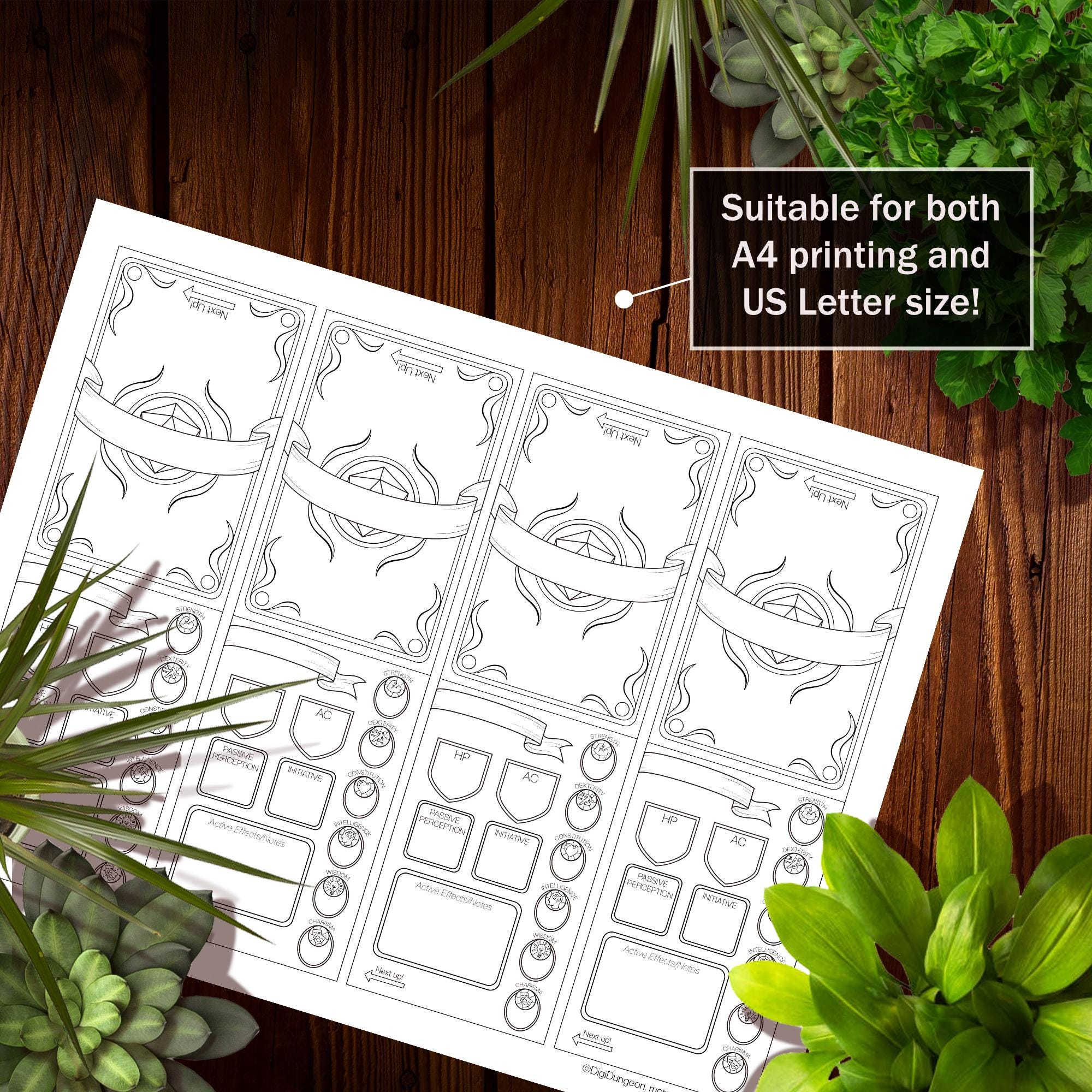 Dnd Initiative Trackers - Fillable Pdfs Ready for Printing! - Etsy