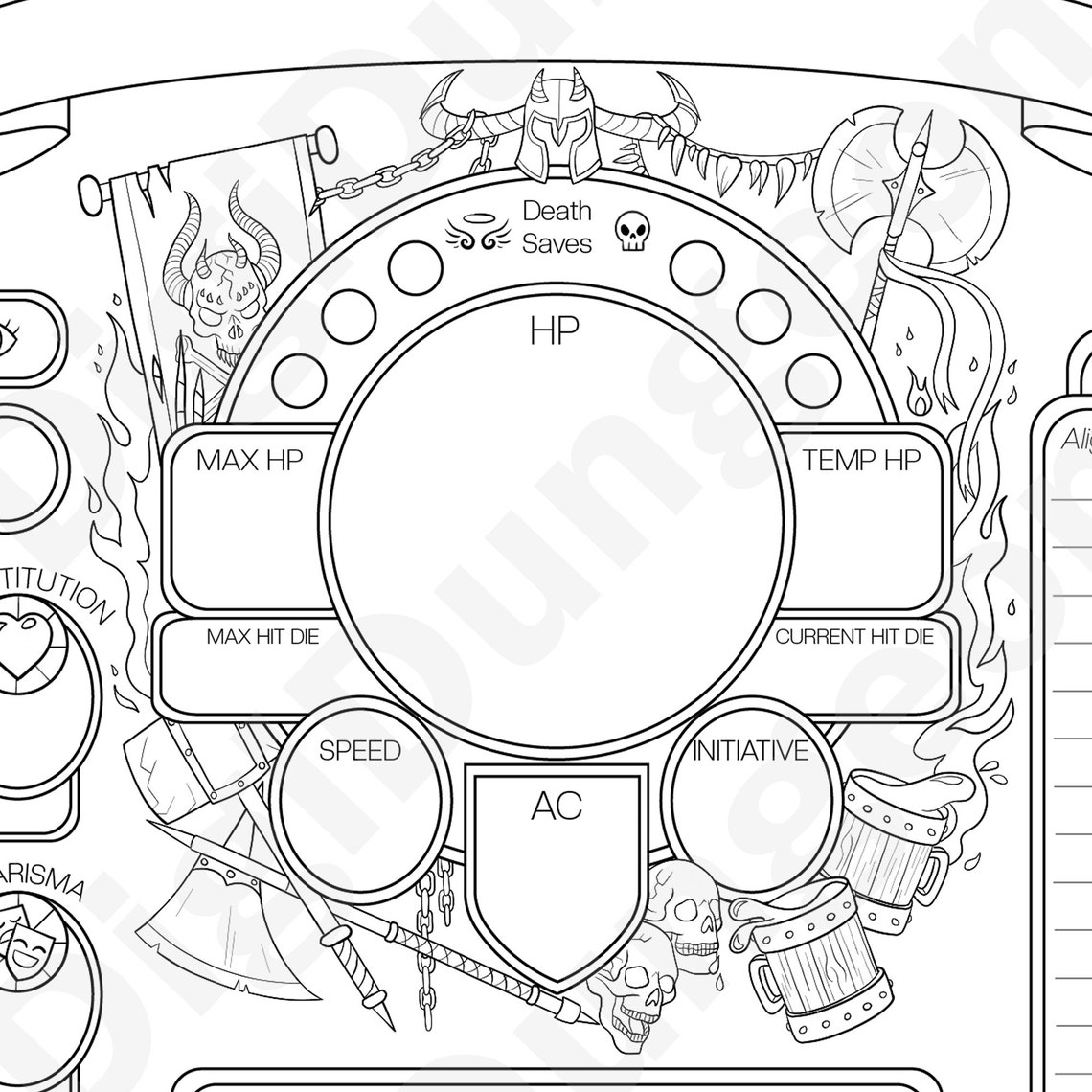 Dnd 5e Barbarian Character Sheet Interactive PDF and Printable Versions ...