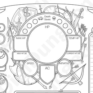 Dnd 5e Fighter Character Sheet Interactive PDF and Printable Versions ...
