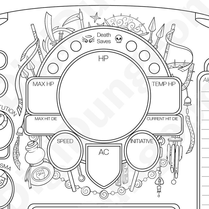 Dnd 5e Monk Character Sheet Interactive PDF and Printable Versions - Etsy