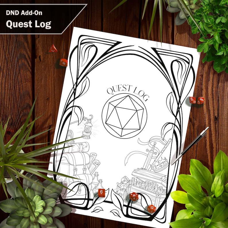 Dnd 5e Quest Log – Downloadable PDF for Printing - Etsy