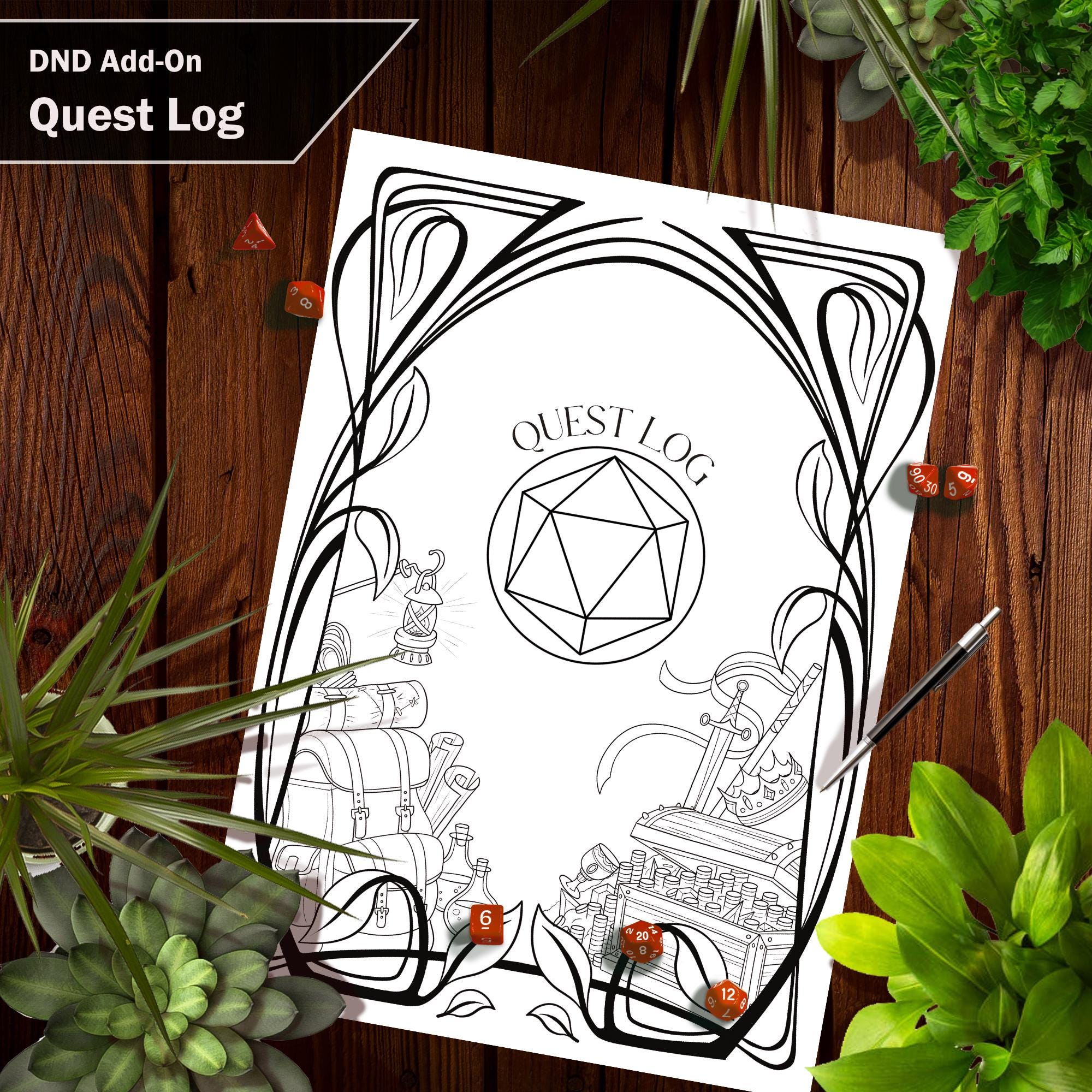 Dnd 5e Quest Log – Downloadable PDF for Printing - Etsy