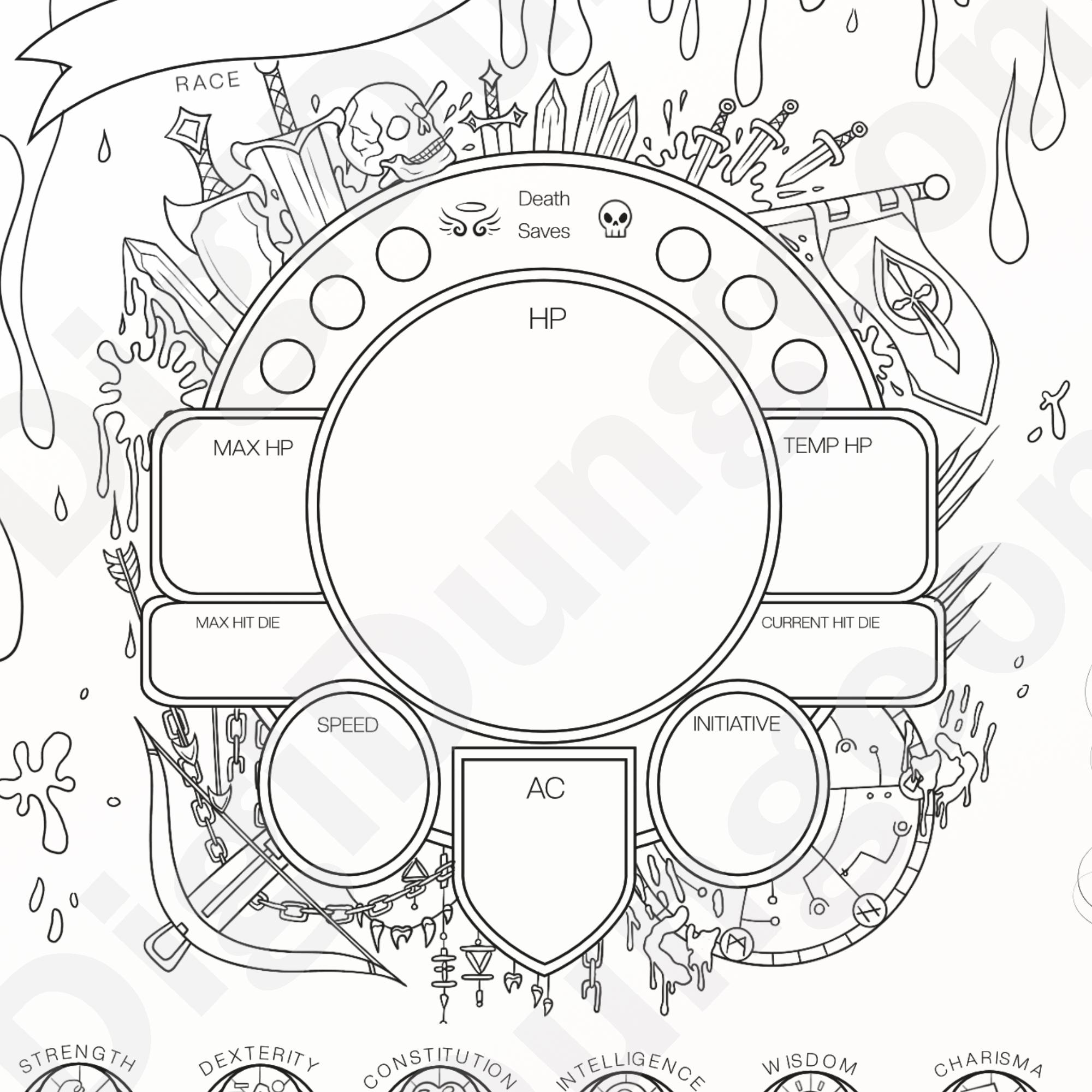 Dnd 5e Blood Hunter Character Sheet – Interactive PDF and Printable ...