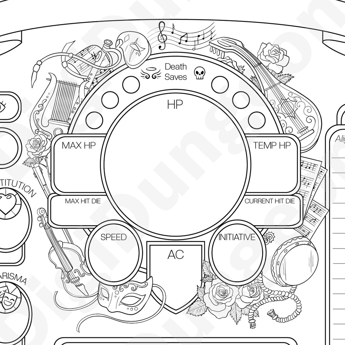 Dnd 5e Bard Character Sheet Interactive PDF and Printable Versions - Etsy