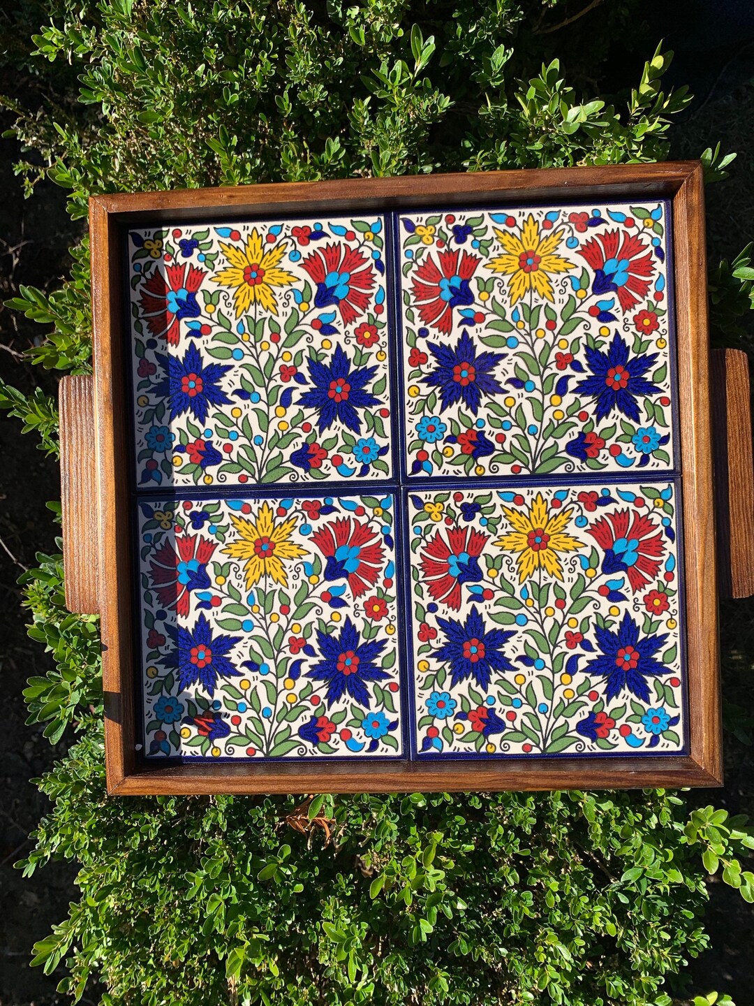 Coffee Table Ceramic Tile Tray, Handmade Hand Painted Turkish Style ...
