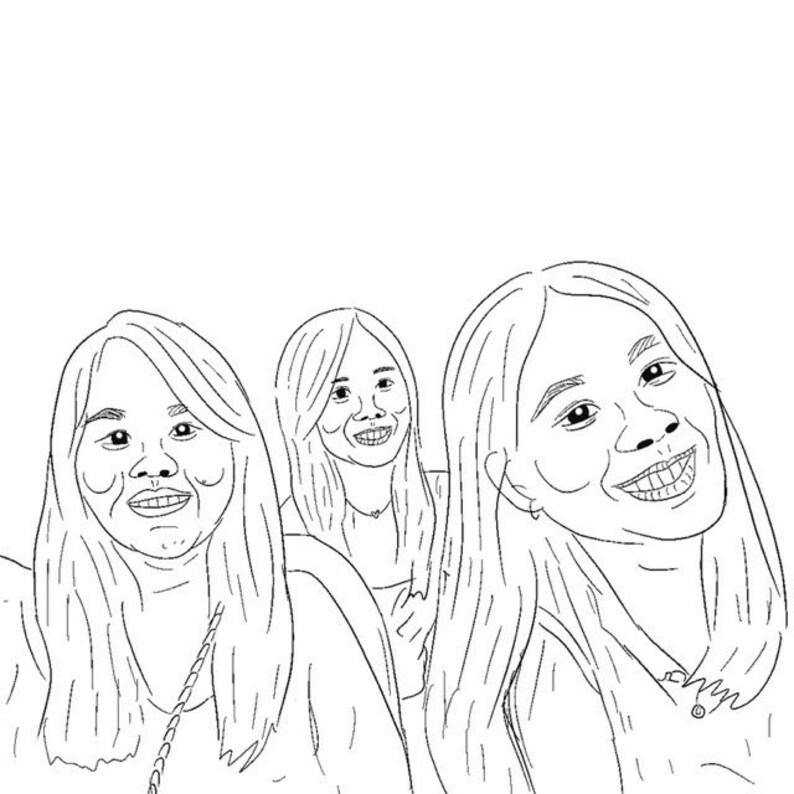 Custom Ugly Portrait, Hilarious Line Drawing, Pet Caricature ...