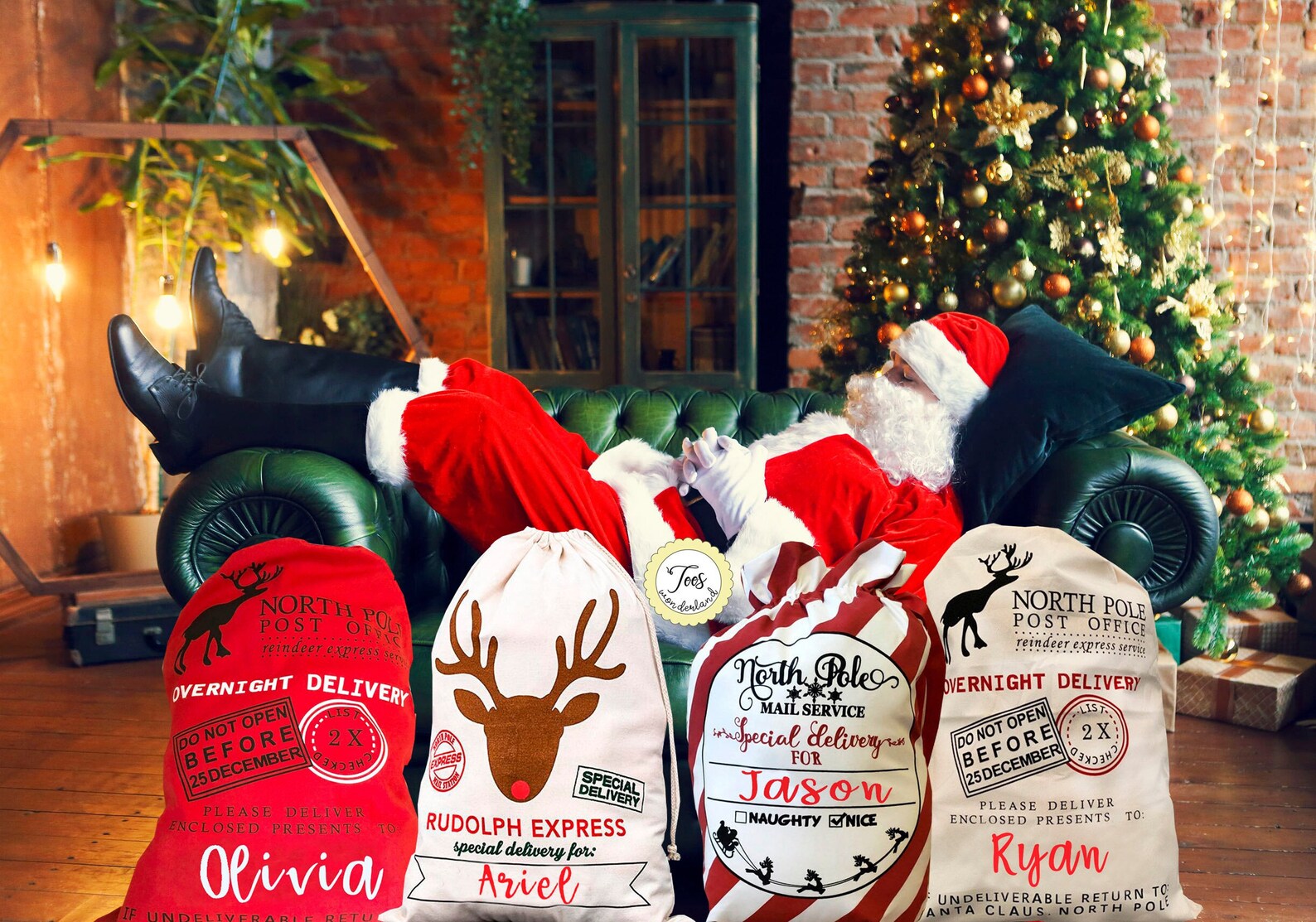 Santa Sack Jumbo Santa Sack Personalized Christmas Santa - Etsy