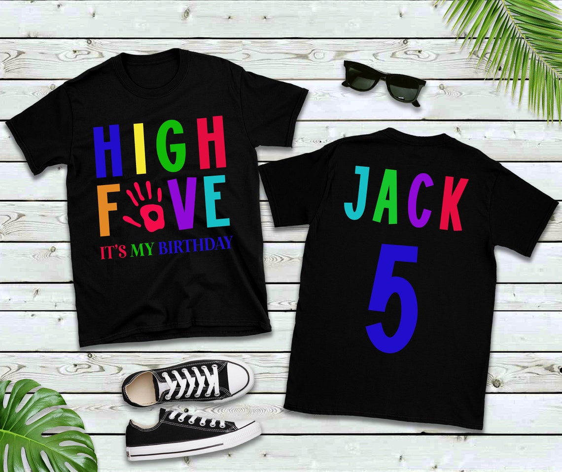 High Five, Five Year Old T-shirt, 5th Birthday, 5th Birthday Shirt ...