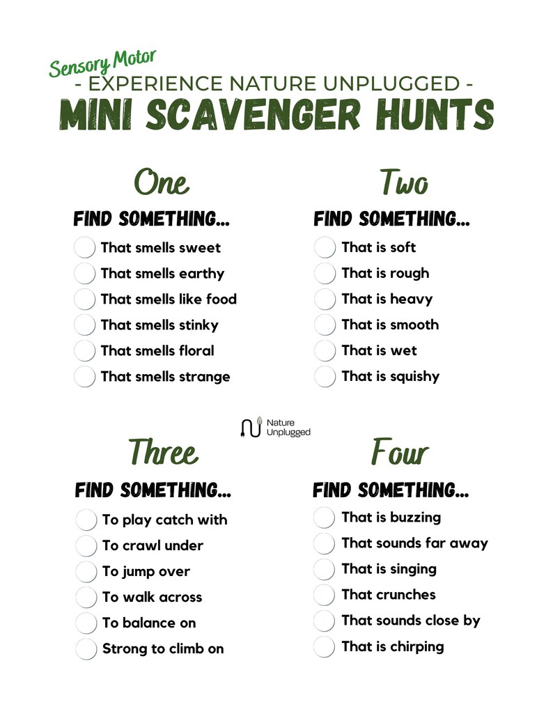 Mini Scavenger Hunts - Sensory Motor - Etsy