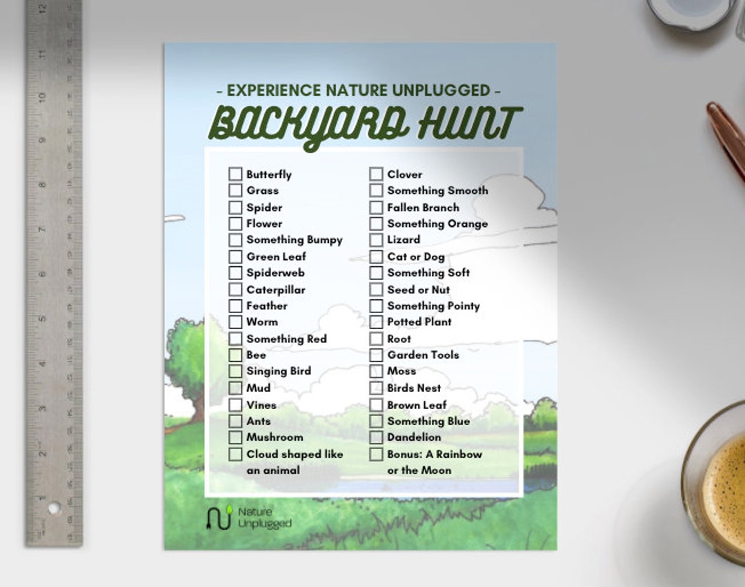 Backyard Scavenger Hunt - Experience Nature Unplugged - Etsy