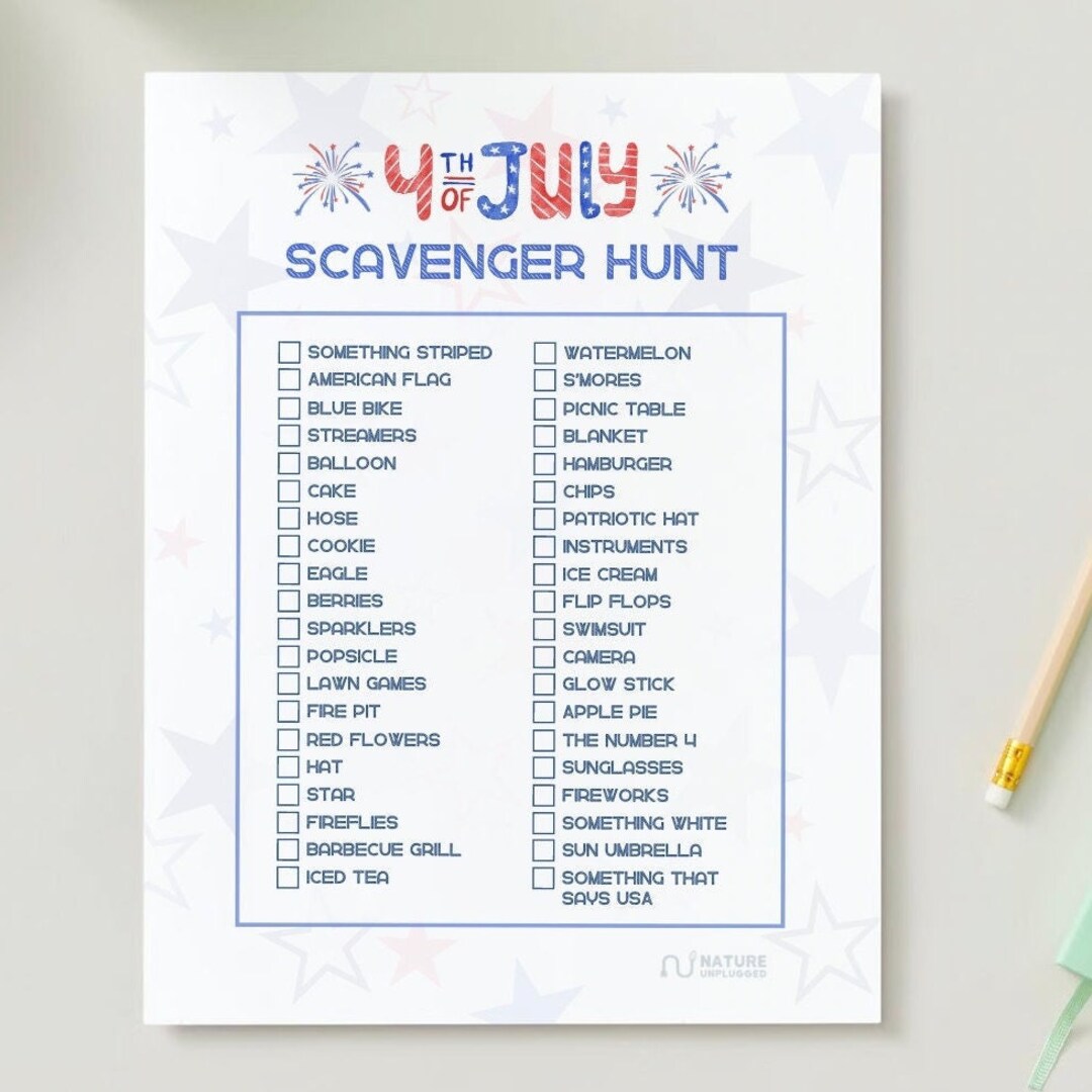 July 4th Scavenger Hunt - Etsy