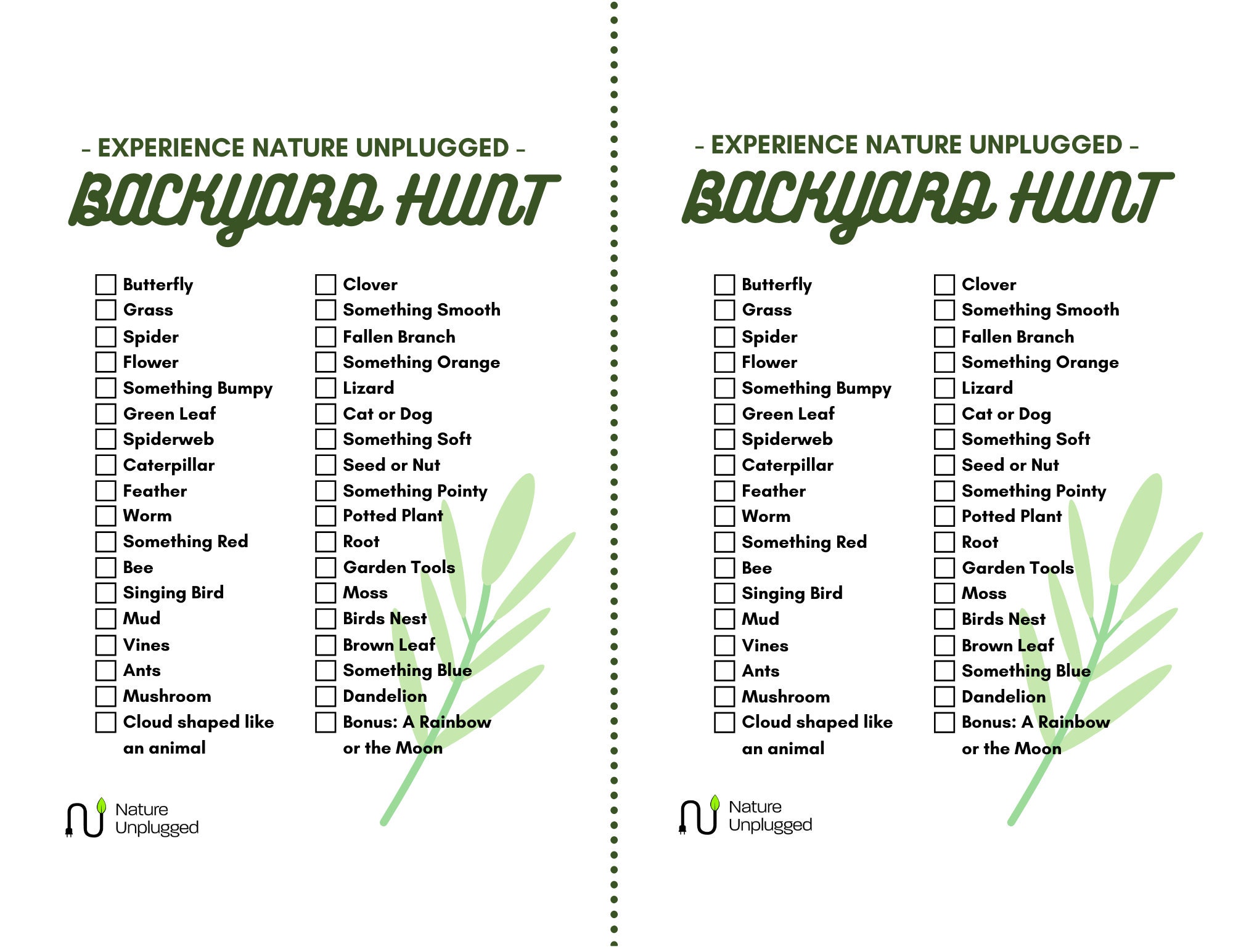Backyard Scavenger Hunt - Experience Nature Unplugged - Etsy