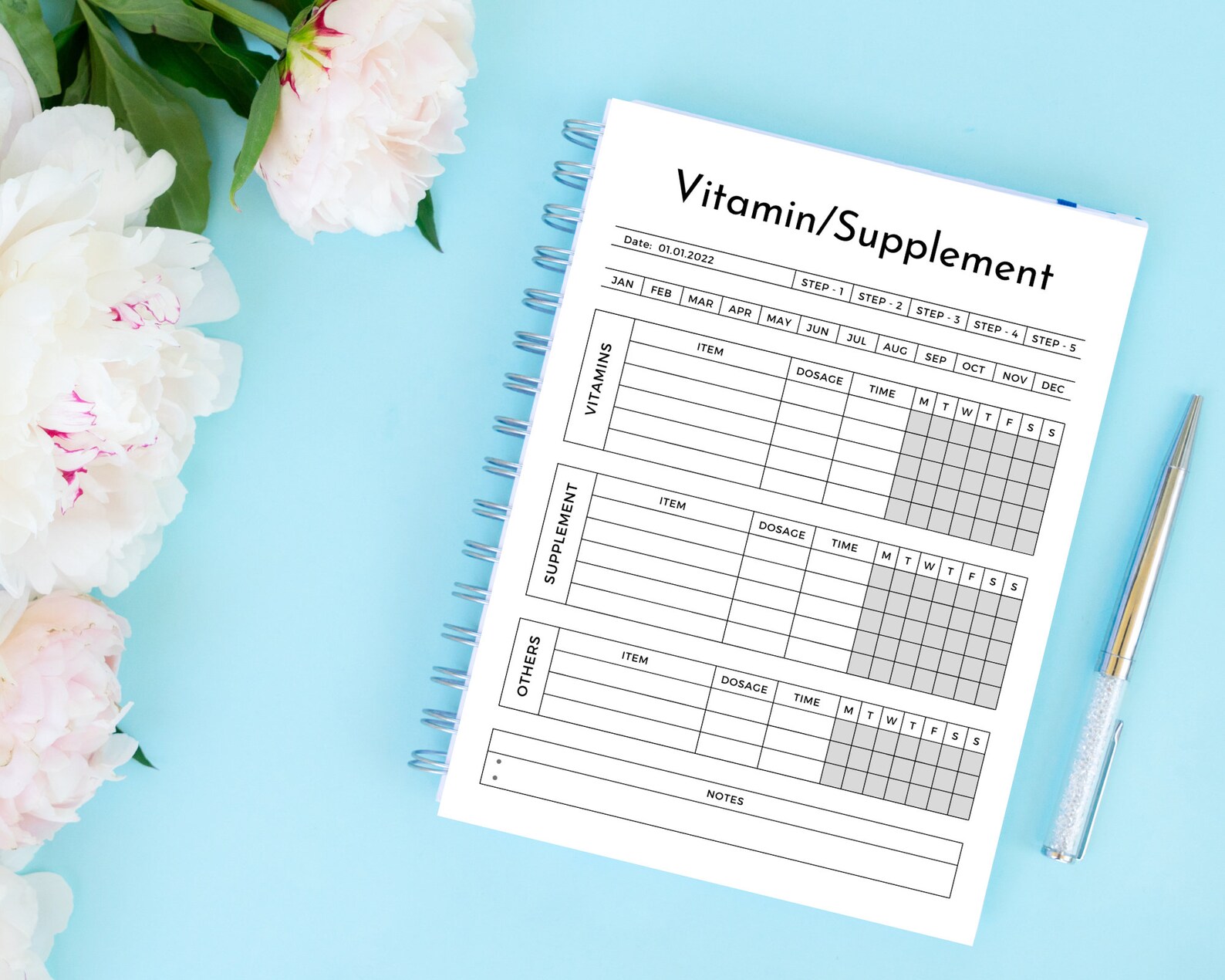 Vitamin and Supplement Planner Sheet Vitamin Supplement Template ...