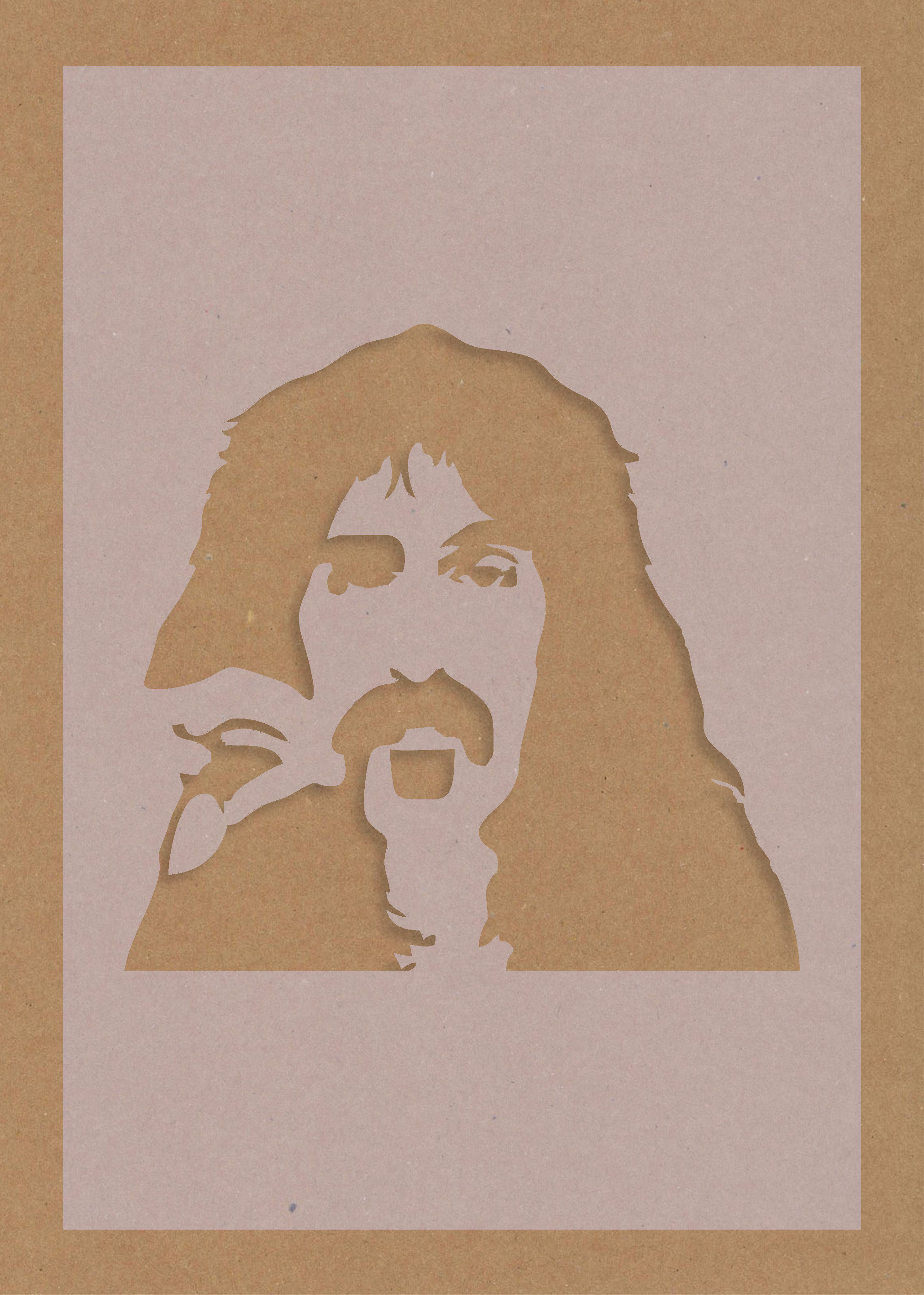 Frank Zappa Stencil Celebrity Rock Star Vintage Crafting Wall Art A6 A5 ...