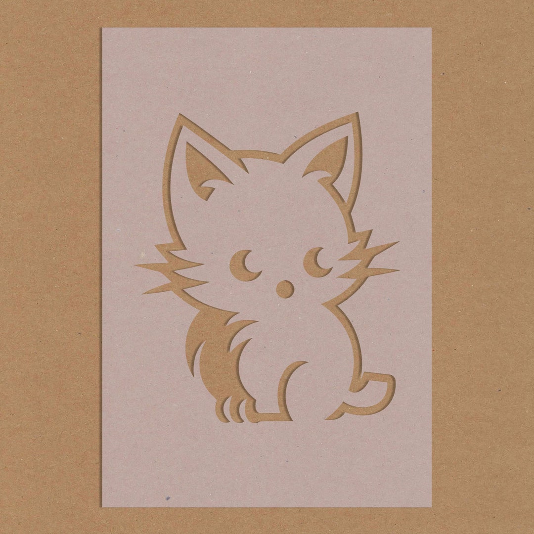Cat Cartoon Stencil - Etsy