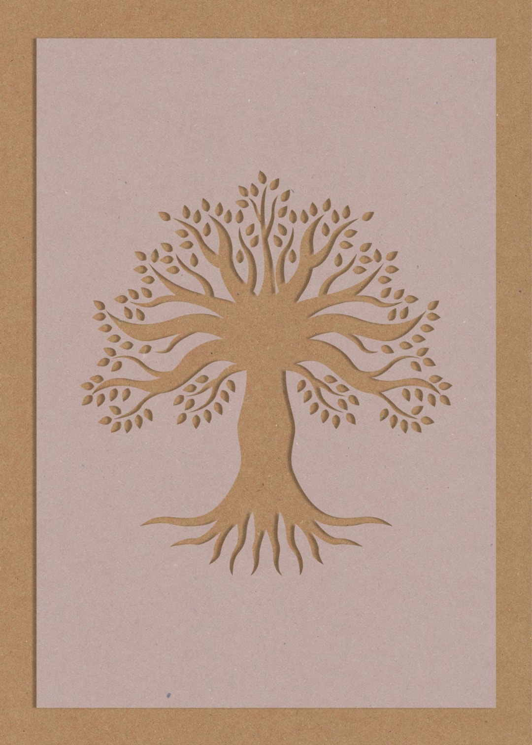 Tree of Life Roots Stencil Leaf Design - Etsy