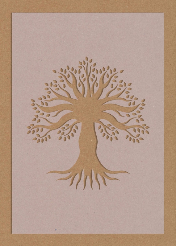 Tree of Life Roots Stencil Leaf Design - Etsy
