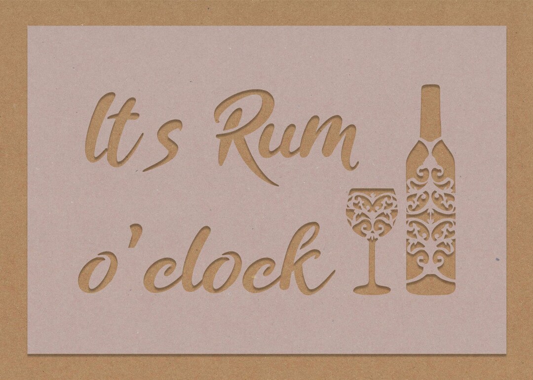 It's Rum O'clock Stencil - Etsy