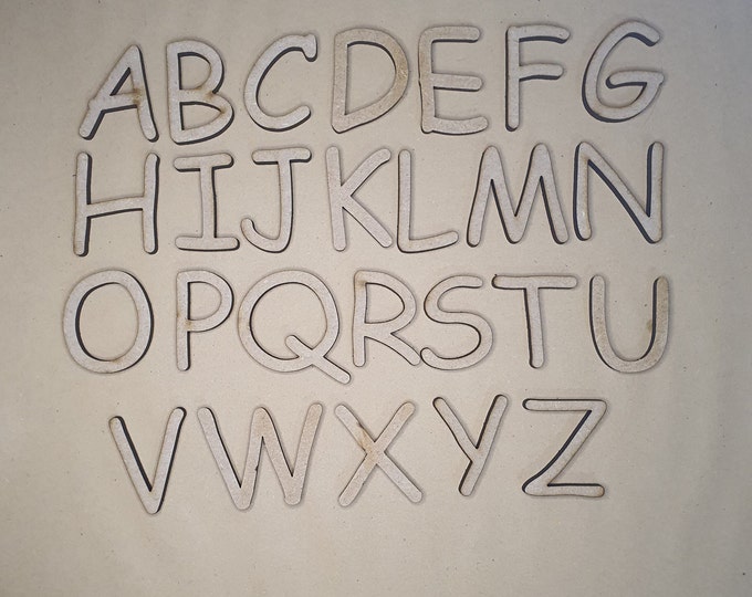 Comic Sans Font Alphabet Set Upper Case Letters A-Z 3mm Plywood 26 ...