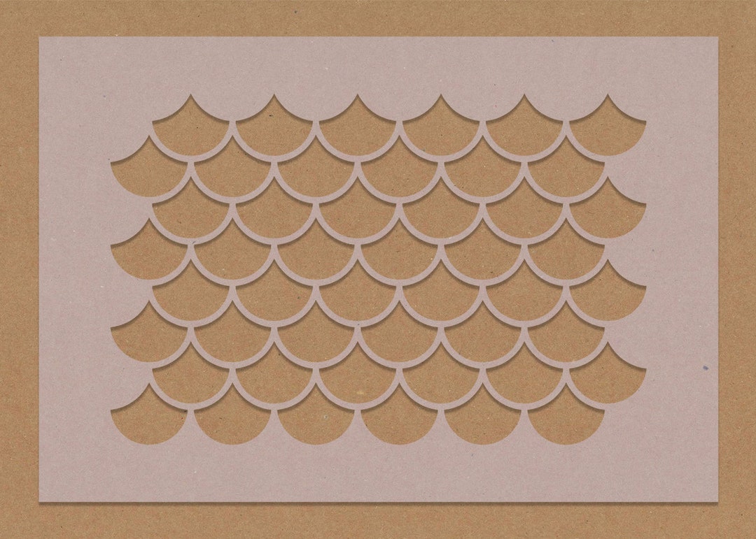 Fish Scale Mermaid Repeating Stencil Large Pattern - Etsy
