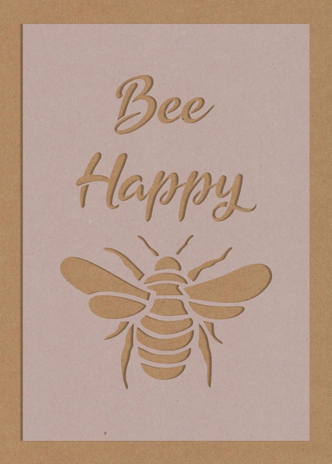 Bee Happy Text Insect Stencil Animal Print Mixed Sizes Craft Decorating ...