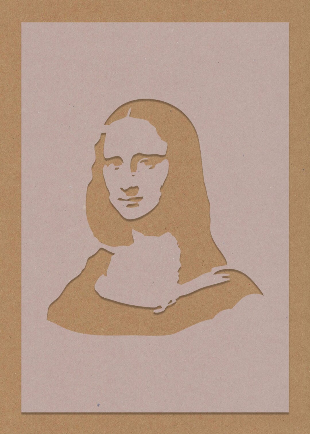 Mona Lisa Silhouette Stencil Classic Artwork Wall Art A6 A5 A4 A3