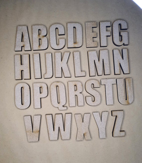 Impact Font Bold Unpainted Wooden Letters MDF Laser cut full | Etsy
