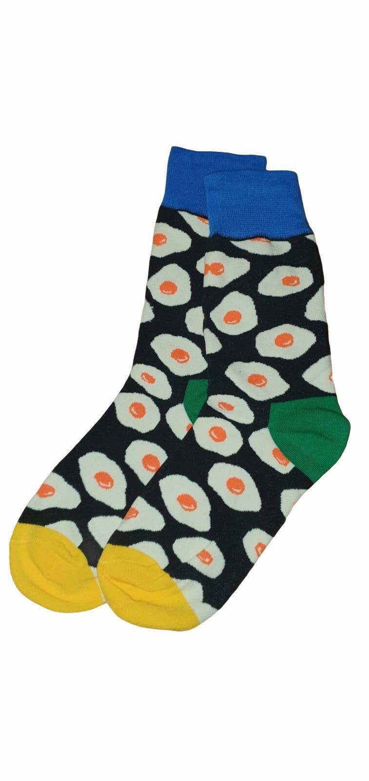 Fried Egg Design Socks, Mens Socks, Fun Socks, Colourful, Gift for Him ...