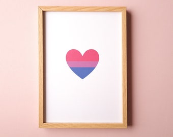 Bi Flag Art Print - Etsy