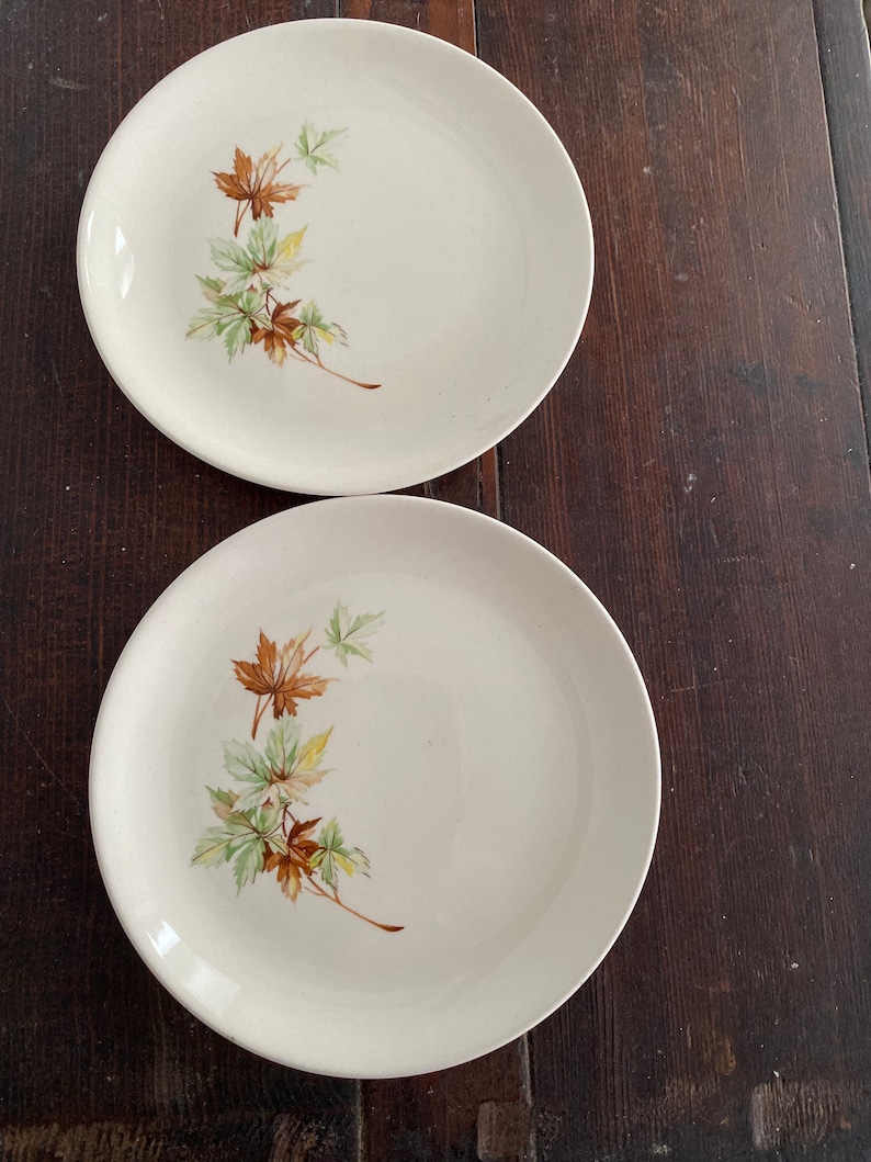 Vintage French Saxon China Dessert/small Plates - Breeze/ Autumn - Etsy