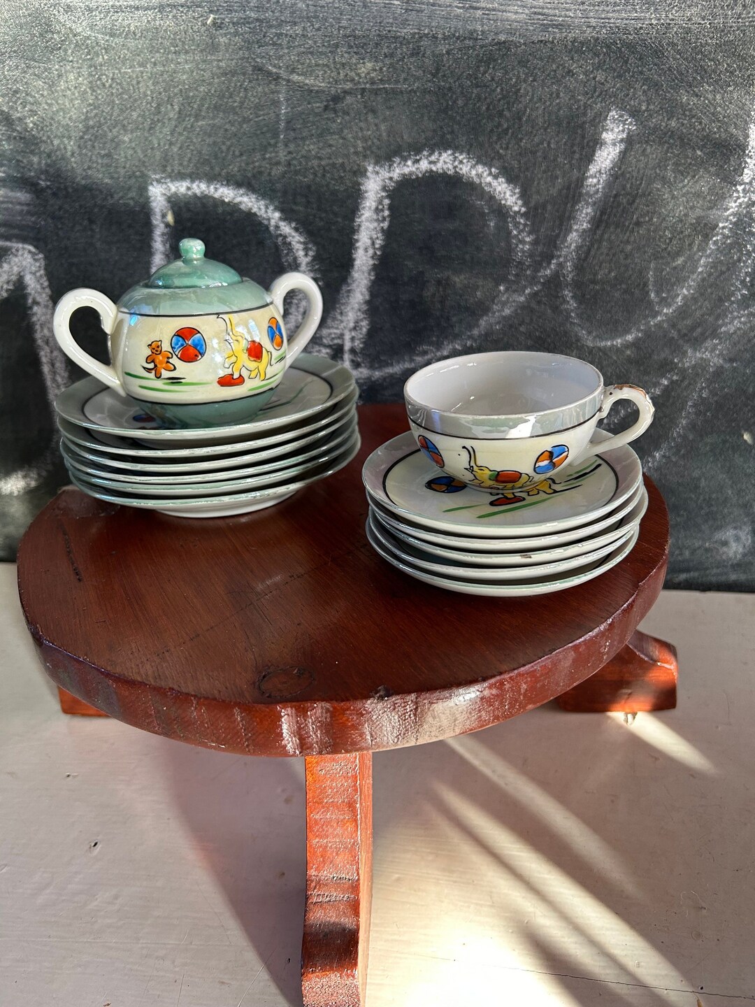 Vintage Lusterware Child’s Play/tea Set Made in Japan Elephant/circus ...