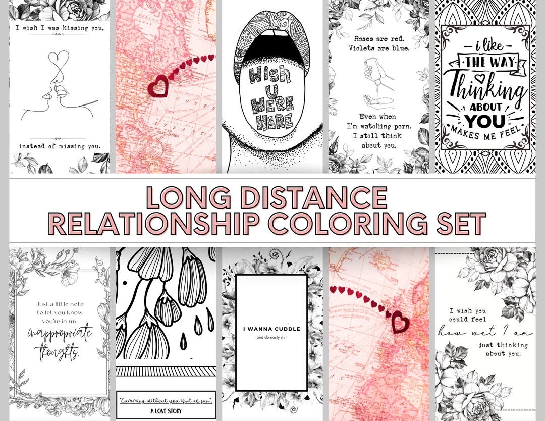 LONG DISTANCE Relationship Mini Coloring Book. 8 Dirty Adult Coloring ...