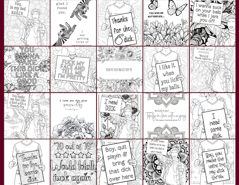 Gay Men Wellness. Printable "adult" Coloring Book Bundle. Sooth Anxious ...