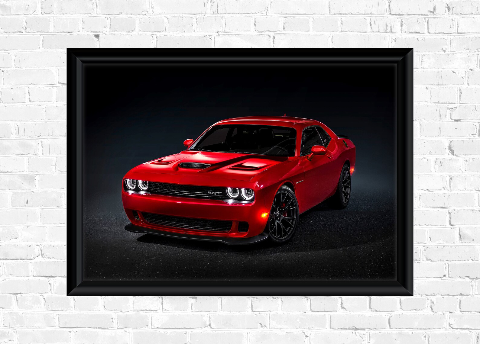 Dodge Challenger Red Print Poster Hallway poster Home decor | Etsy