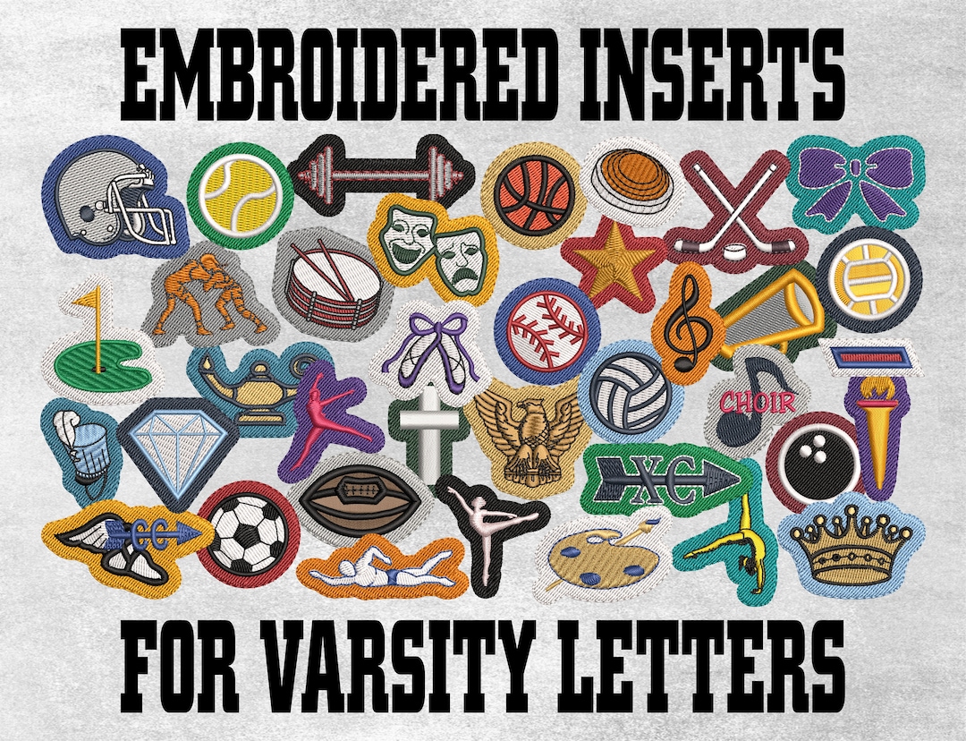 Embroidered Sports & Academic Custom Letterman Jacket Inserts - Made in ...