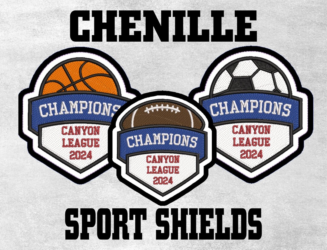 Chenille Sport Shield Custom Letterman Jacket Patch - Made in USA - Etsy