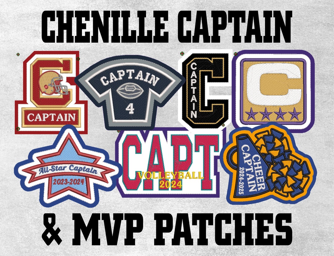 Chenille Captain & MVP Custom Letterman Jacket Patch - Made in USA - Etsy
