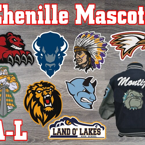 Chenille Mascot M-Z Custom Large Back Letterman Jacket Patch - Etsy