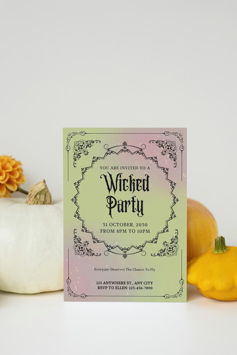 Wicked Halloween Party Invitation - Customizable & Instant Download ...