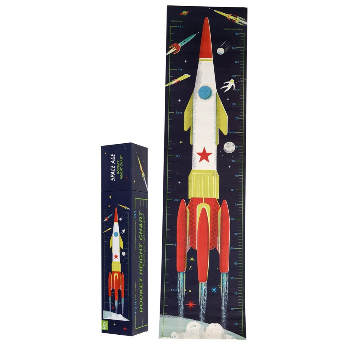 Space Age Height Chart Height Chart Stocking Filler Gift - Etsy