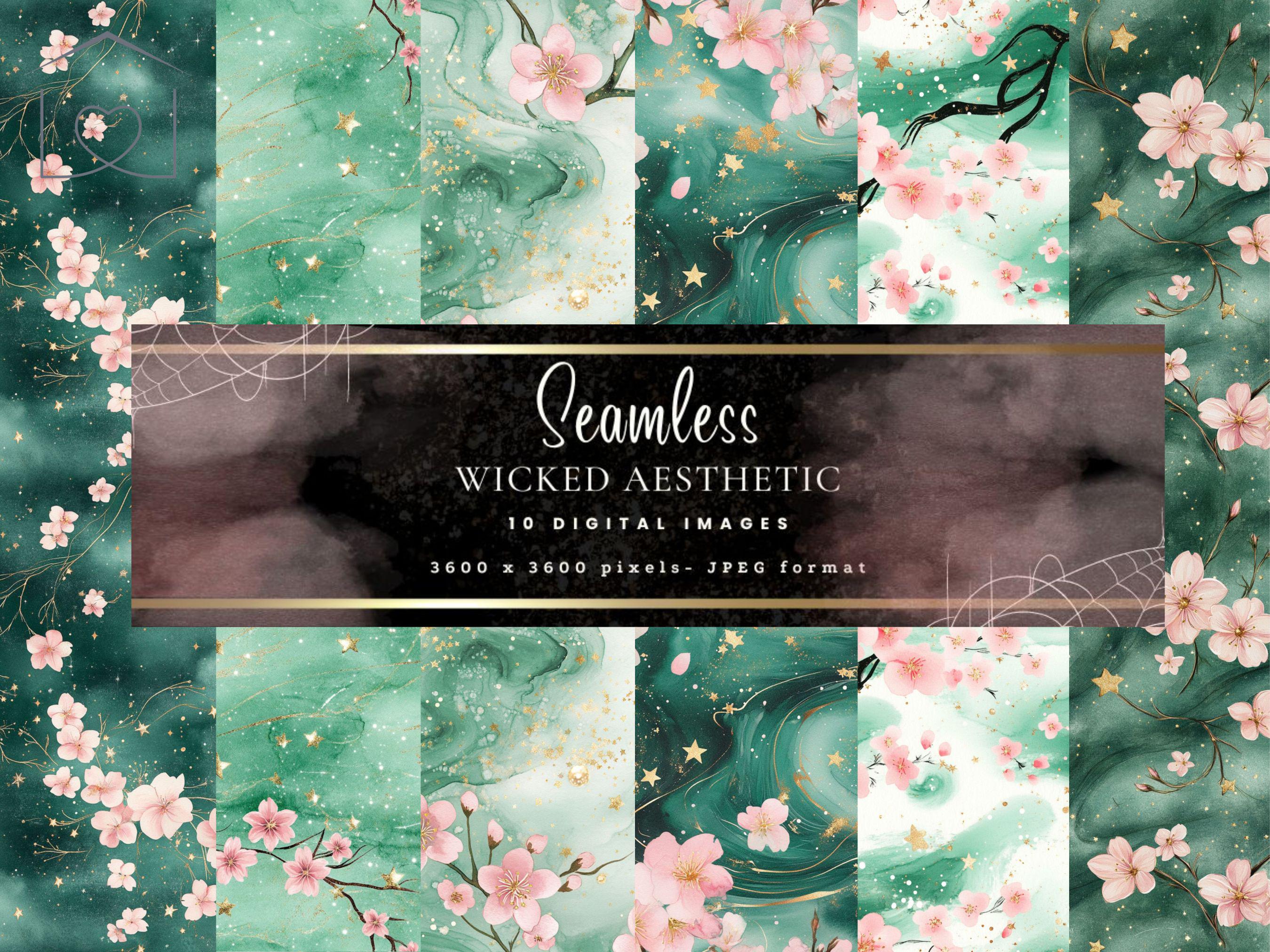 Wicked Aesthetic Digital Paper Seamless Printable Instant Download ...